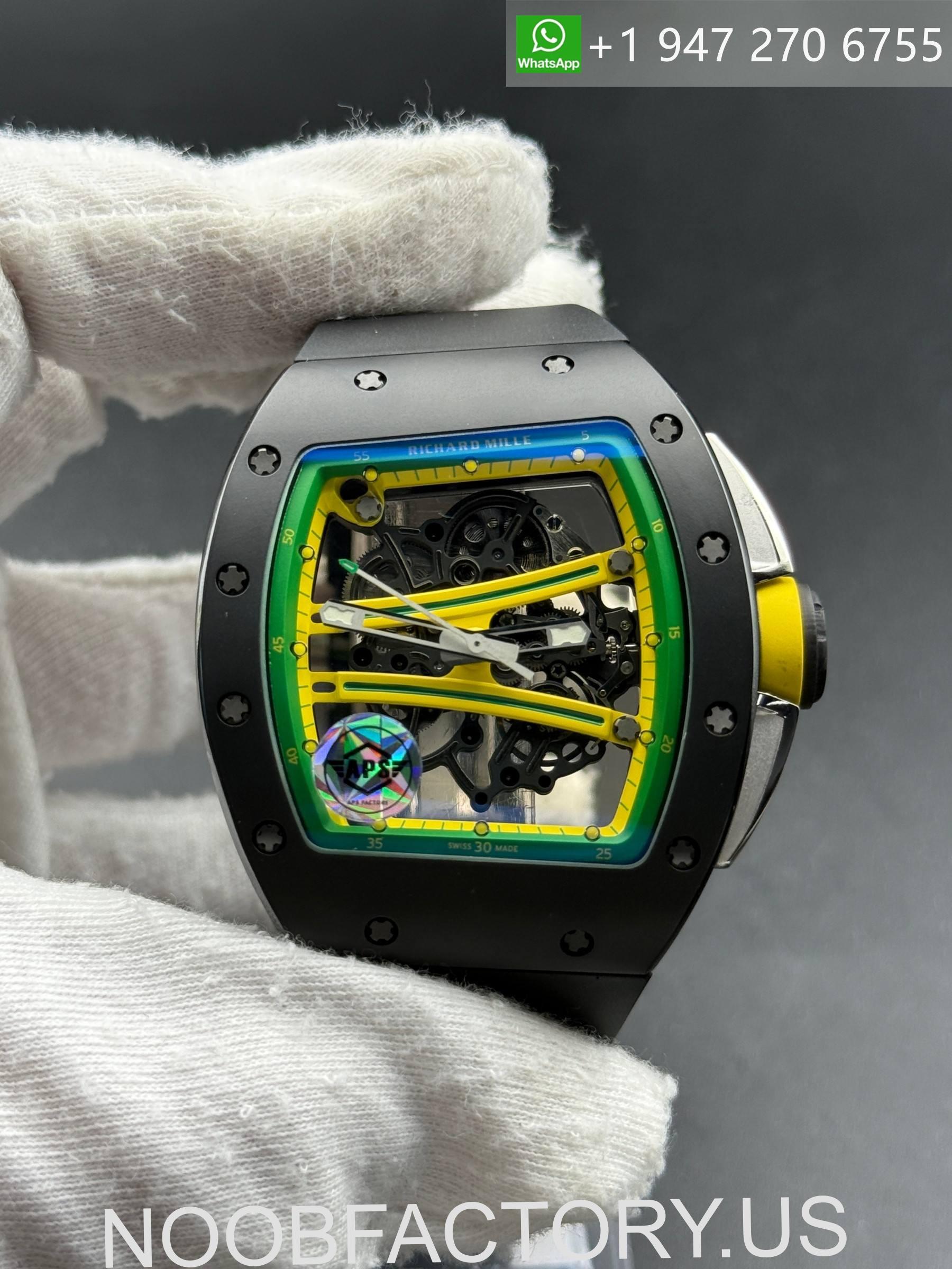 APS Factory Richard Mille RM61-01 50.23x42.70mm Black Ceramic Super ...